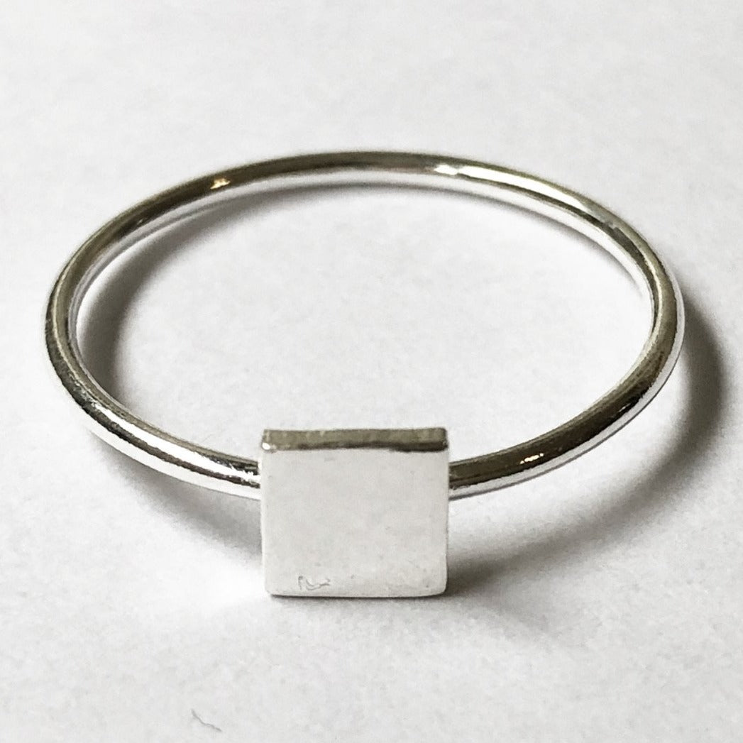 Sterling silver square ring – klei.store